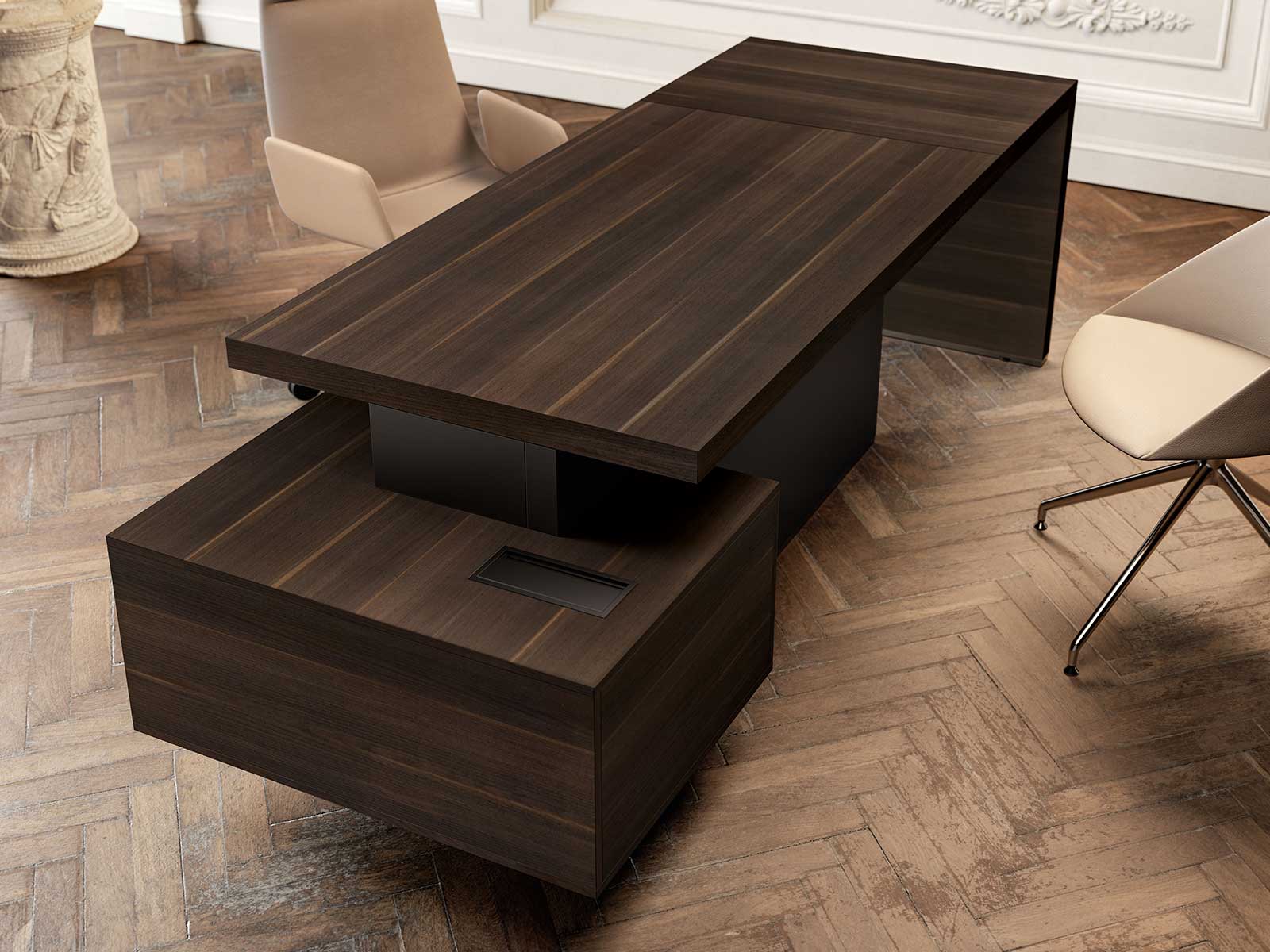 Bureau de direction Maestro avec caisson | bureau direction haut de ...