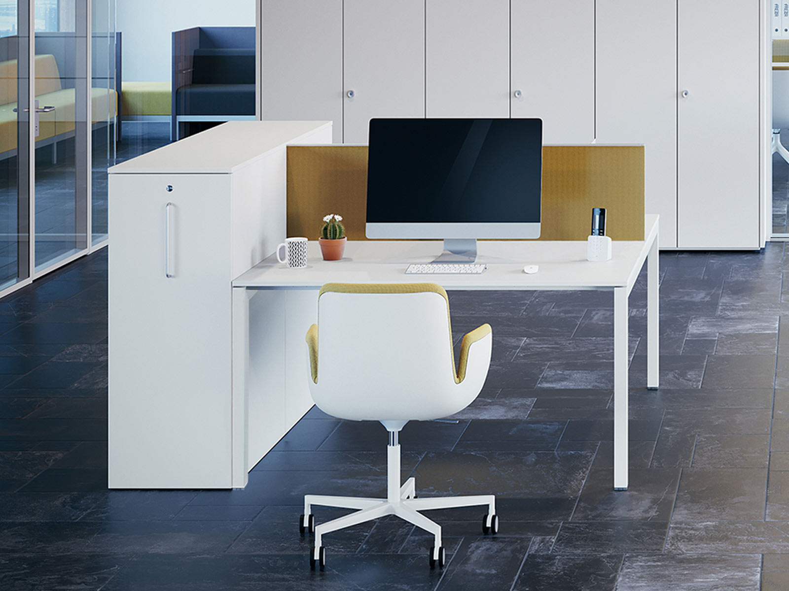 Bureau bench 2 personnes Pop Easy | Bureau partagé pas cher