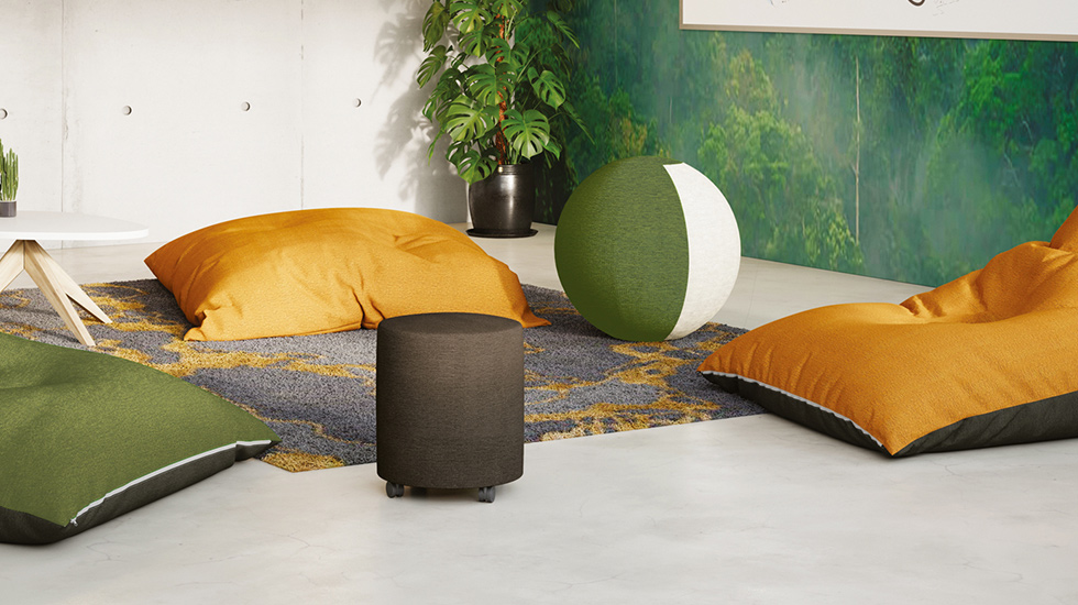 Pouf modulable Ydralis | banquette accueil tissu pas cher