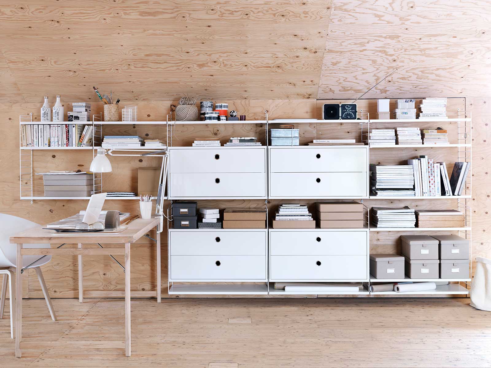 Bibliothèque murale String System