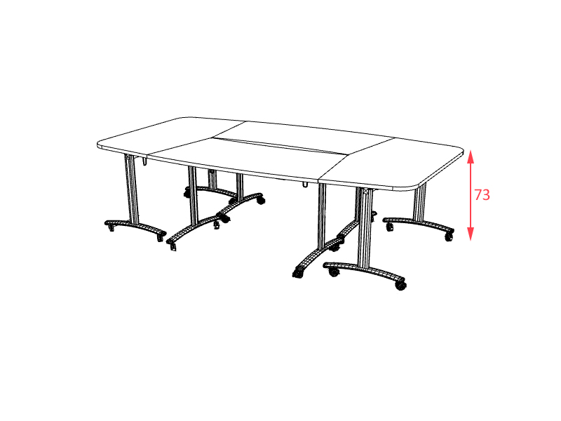 Grande table de réunion mobile et rabattable Spot